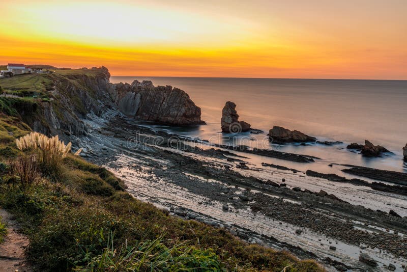 Arnia Beach, Cantabria, Spain Stock Photo - Image of santander ...