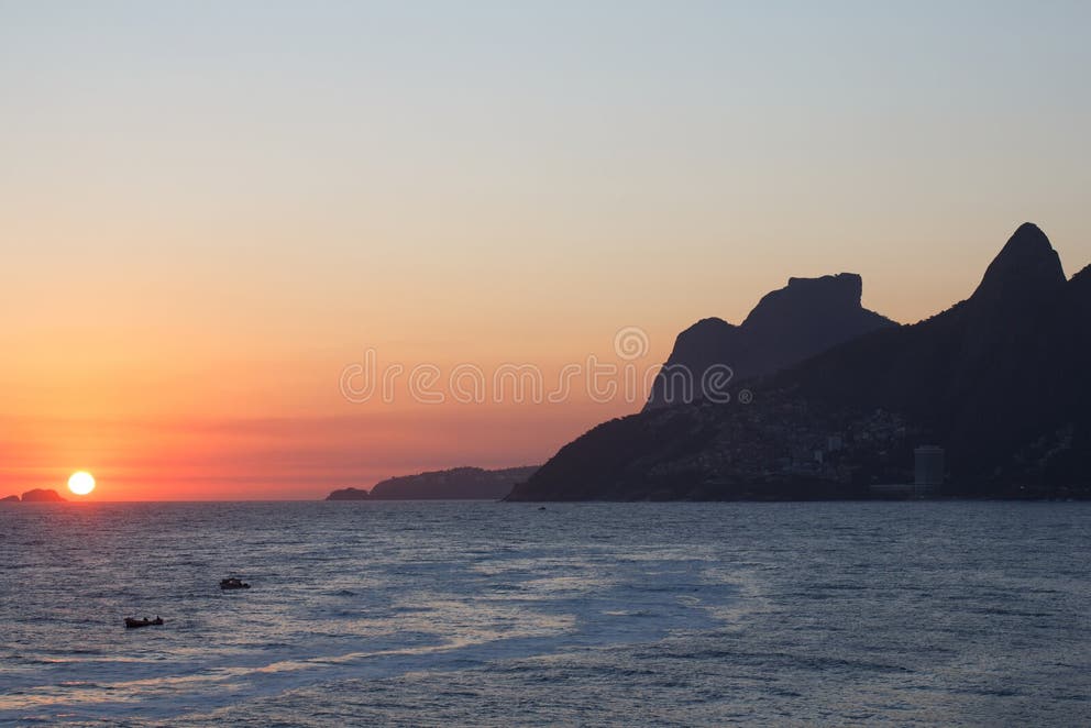 Sunset from Arpoador, Rio De Janeiro Stock Photo - Image of atlantic ...