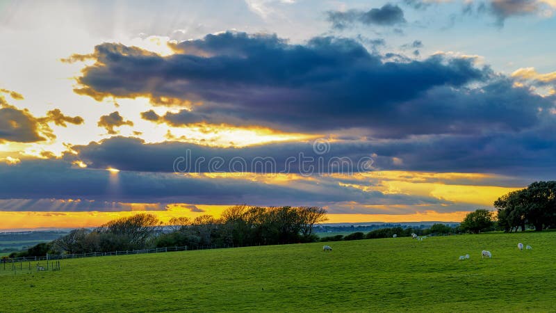 Sunset As Seen from Beachy Head on a May Evening Stock Image - Image of ...