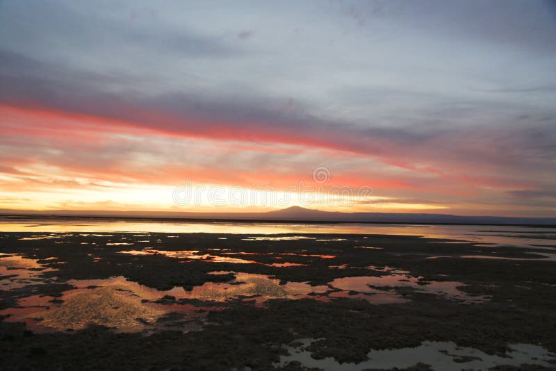 Sunset in Atacama Desert, Chile Stock Photo - Image of contour, color ...
