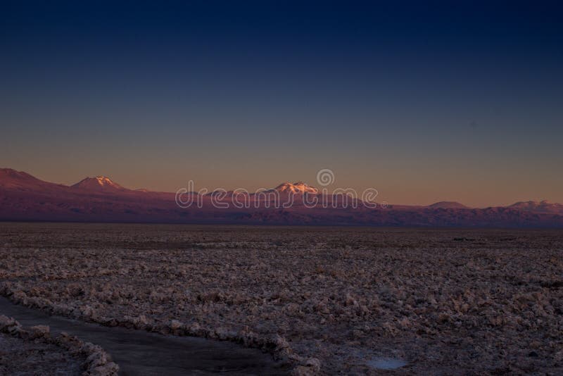 Sunset at Atacama Desert and Road Stock Image - Image of andes, sunny ...