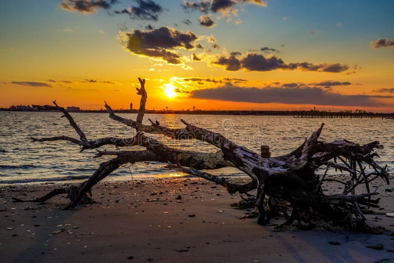 Sunset at the Atlantic Beach Stock Image - Image of natural, america ...