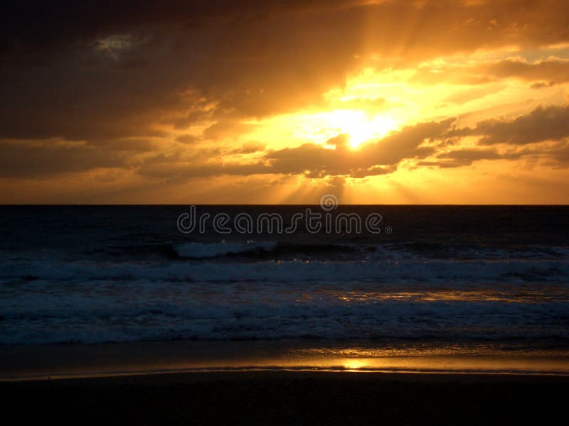 Sunset Atlantic Ocean stock photo. Image of horizon, nature - 1116032