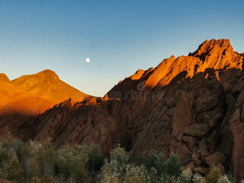 Sunset at the Atlas Mountains Stock Image - Image of sunset, mountain ...