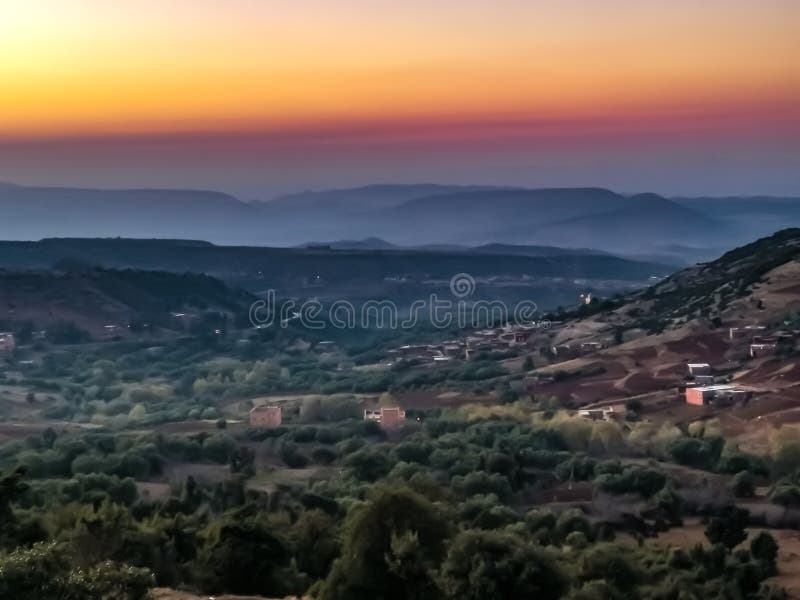 Sunset in the Atlas Mountain Stock Photo - Image of dawn, atlas: 166658028