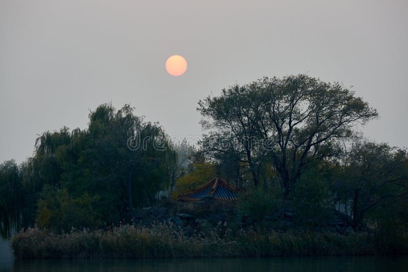 The Atmosphere of the Twilight in the Village Stock Photo - Image of ...