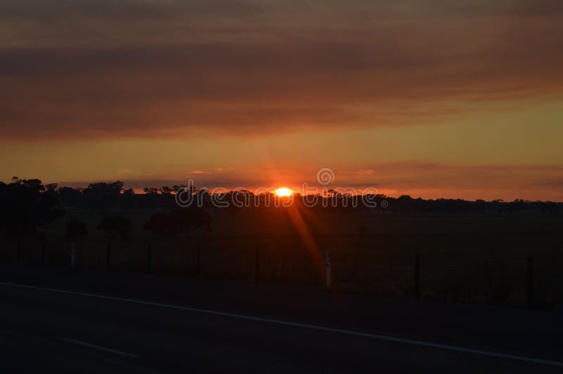 Outback Sunset in Australia Stock Image - Image of landscape, australia ...