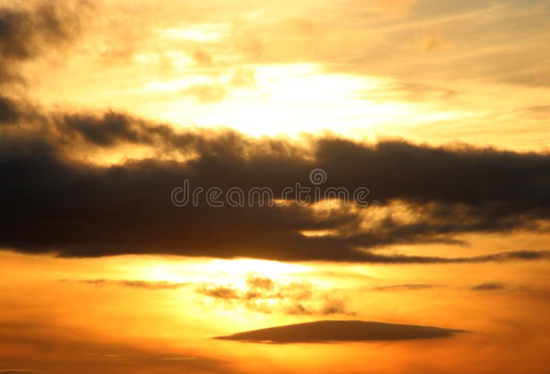 Sunset Background Golden Colors, Clouds in Sky Stock Photo - Image of ...