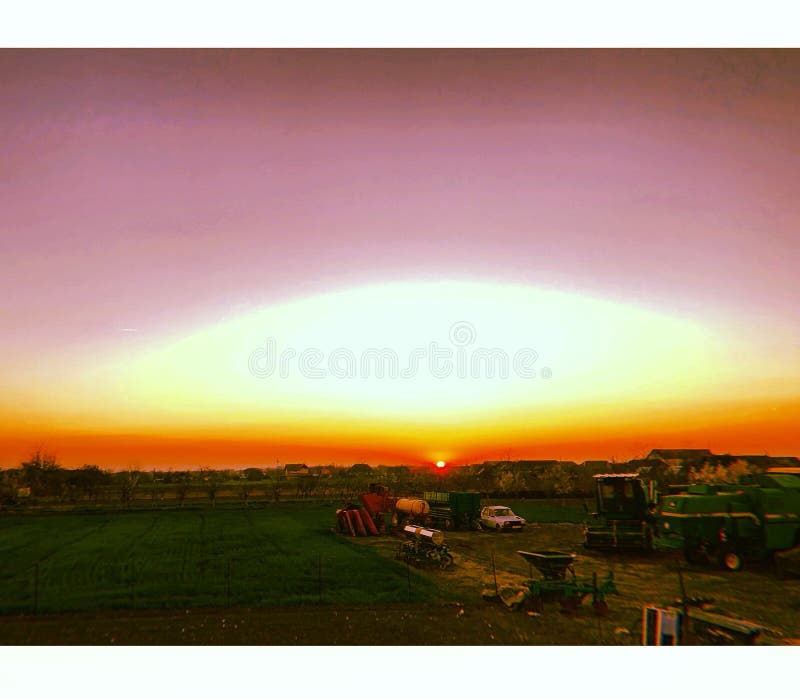 Sunset stock image. Image of agriculture, horizon, summer - 179414725