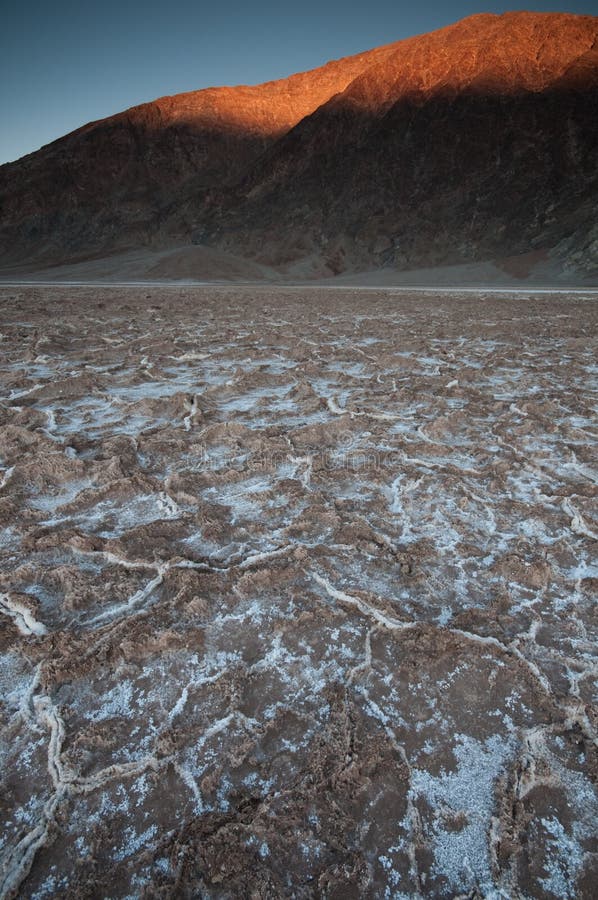 Sunset at Badwater Basin in Death Valley National Parks Stock Image ...