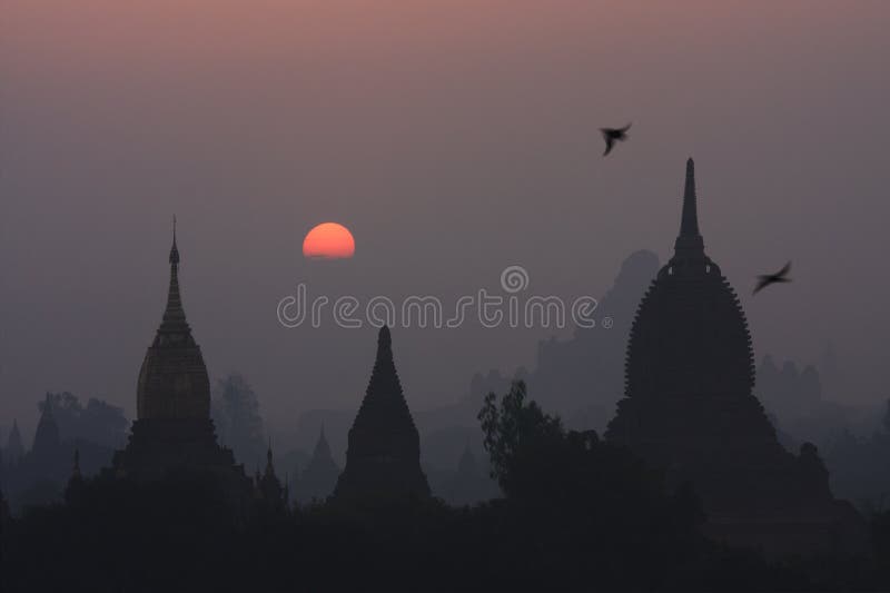 Sunset of Bagan stock photo. Image of bagan, experience - 29232816