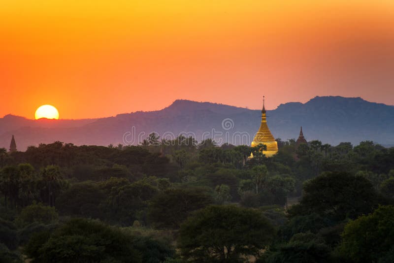 Sunset in Bagan stock photo. Image of heritage, eastern - 50768012