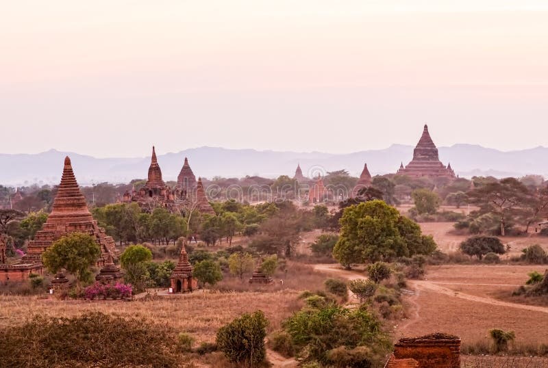 Sunset in Bagan stock image. Image of burmese, culture - 31318735
