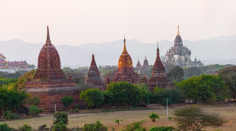 Sunset in Bagan stock image. Image of monastery, mysterious - 31375455