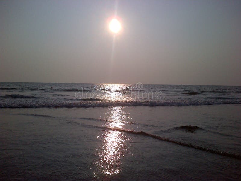 Sunset in Bagha Beach stock photo. Image of water, beach - 197940462