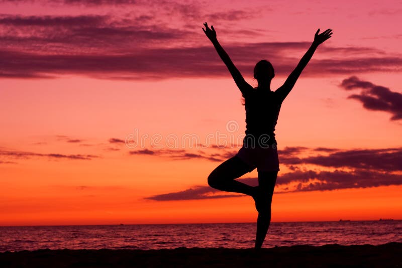 Sunset balance. stock image. Image of healthy, sport, person - 5885369