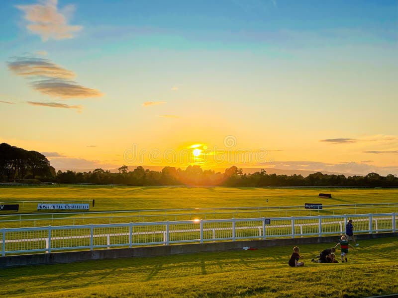 Sunset at Ballinrobe Racecourse, County Mayo Ireland Editorial Stock ...
