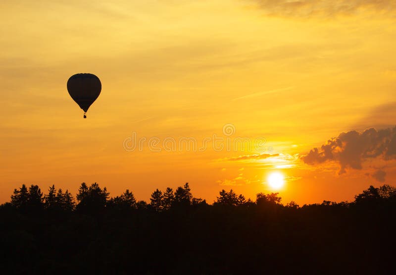 Sunset and balloon stock photo. Image of peace, balloon - 21674412
