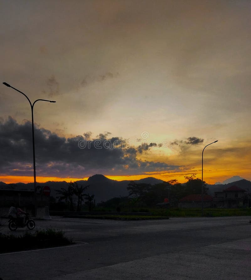 Sunset in Bandung stock image. Image of sunset, colours - 261990093
