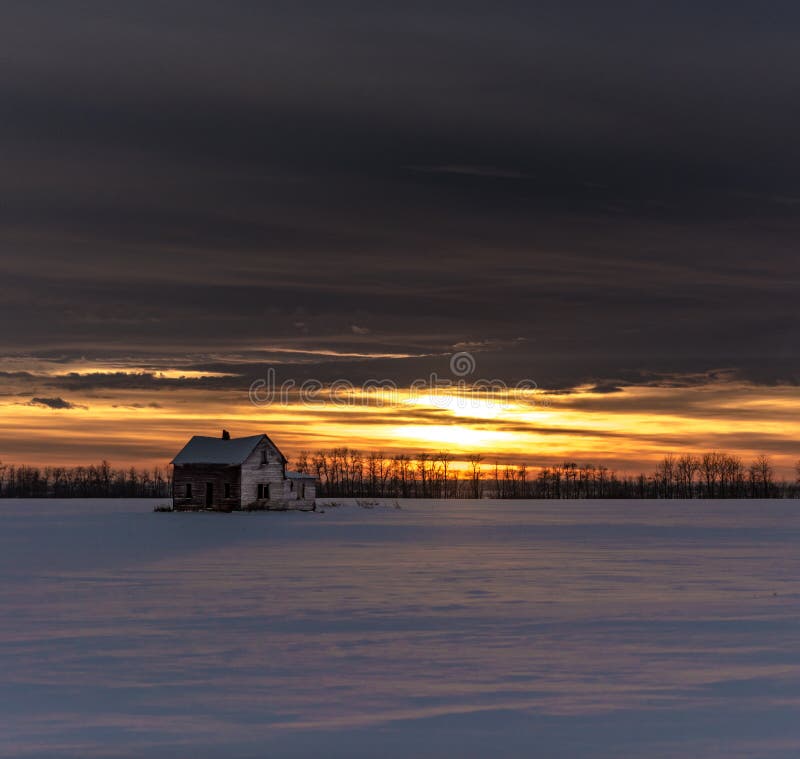 Sunset on a Barn in the Prairies Stock Image - Image of surf, rockies ...