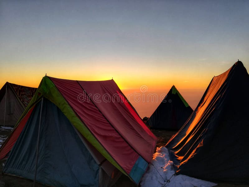 Sunset from base camp stock photo. Image of sunset, camp - 135778164