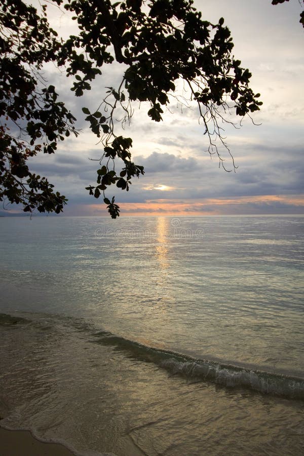 Beautiful and Dramatic Sky at Sunset in Raja Ampat Archipelago Stock ...
