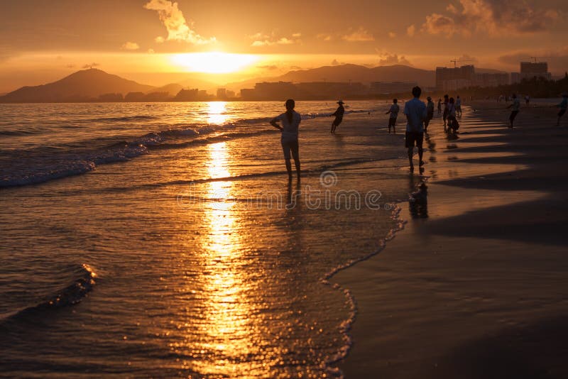 Sunset bath stock photo. Image of golden, beach, sunset - 28243770
