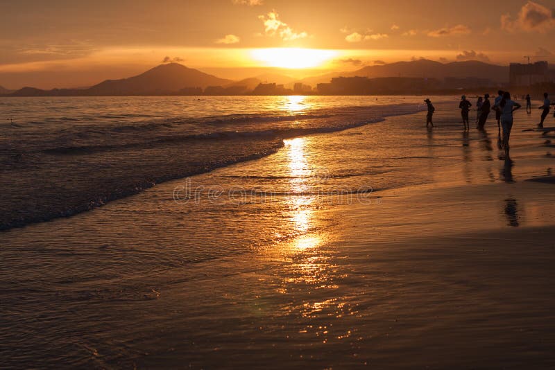 Sunset bath stock image. Image of sanya, beach, ocean - 28243817