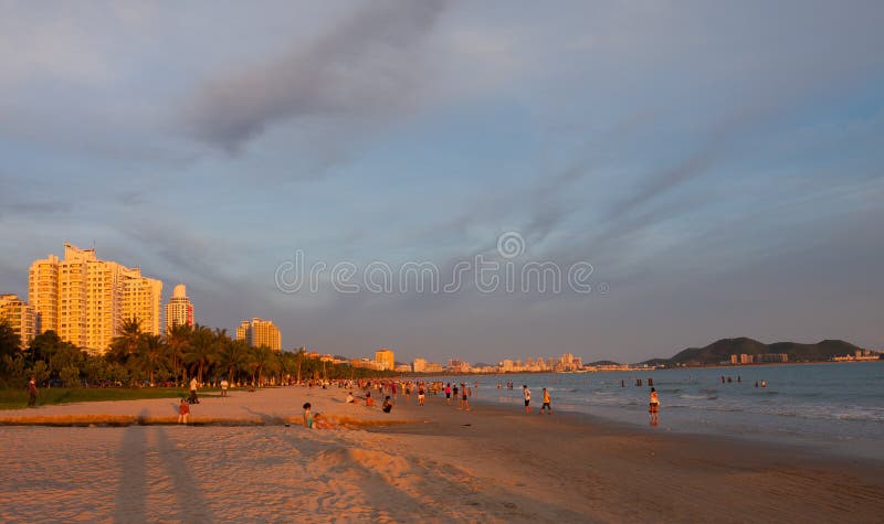 Sunset bath editorial stock image. Image of clouds, beach - 28243859