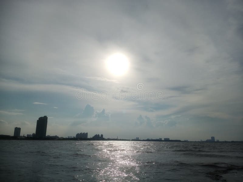 Sunset bay beach stock image. Image of sunrise, dusk - 238829939