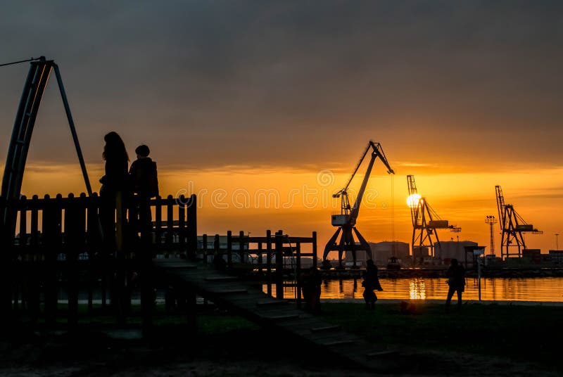 Sunset on the beach stock photo. Image of landscape - 126565606