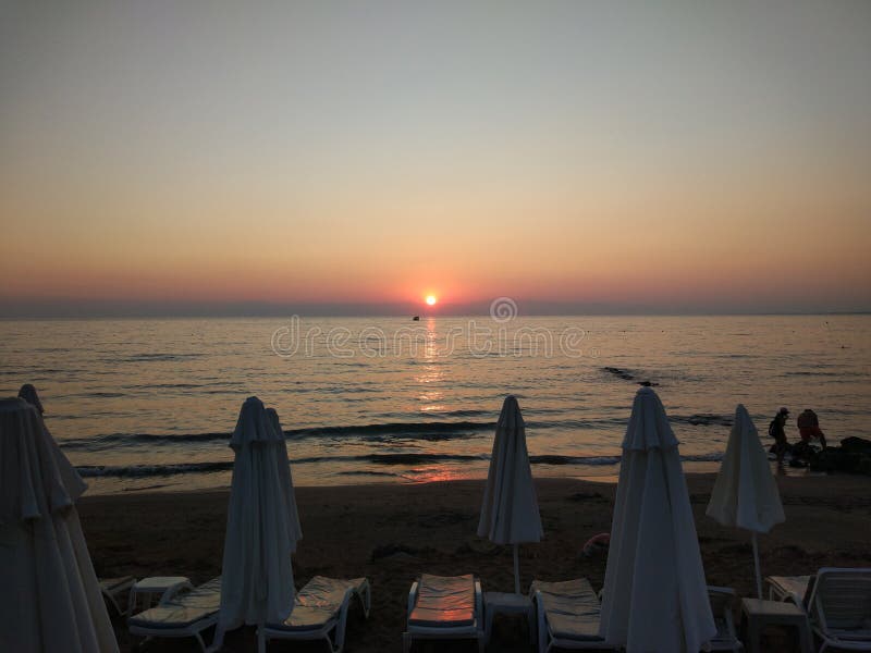 Sunset on the Beach in Antalya Turkey Stock Photo - Image of antalya ...