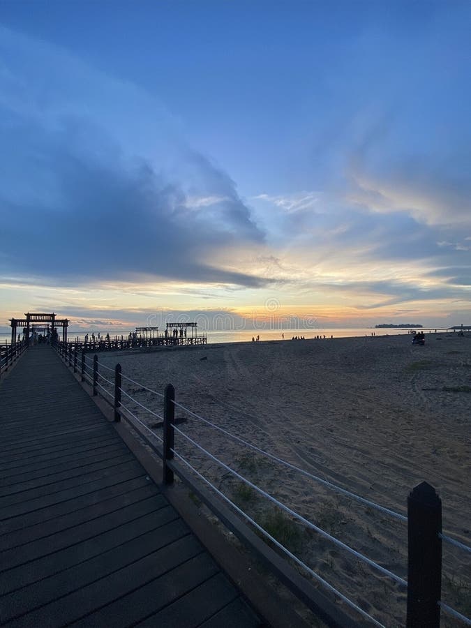 Sunset on the Beach Batakan South Kalimantan Stock Image - Image of ...