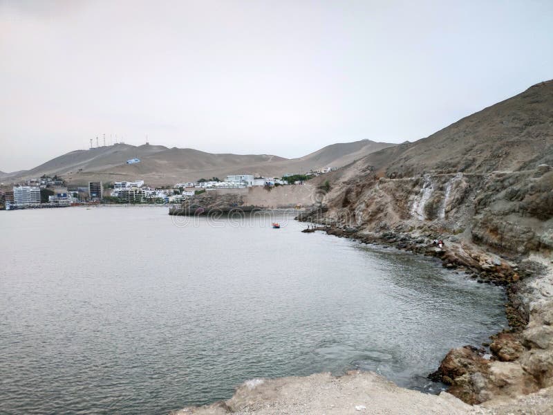 Sunset the beach stock photo. Image of ancon, peru, lima - 138241394