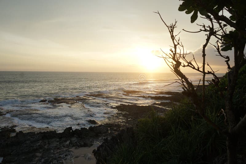 Sunset at the beach stock image. Image of beautiful - 255513045