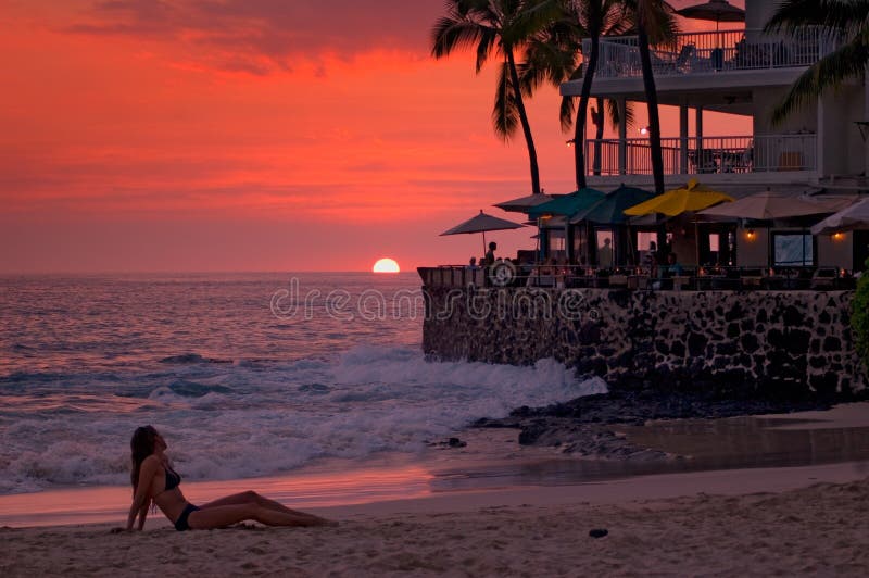Beach Cafe in Pattaya Thailand , Couple Man and Woman Having a Drink at ...