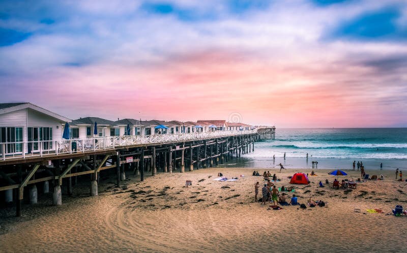 A Sunset Over One of California S Piers Editorial Stock Photo - Image ...