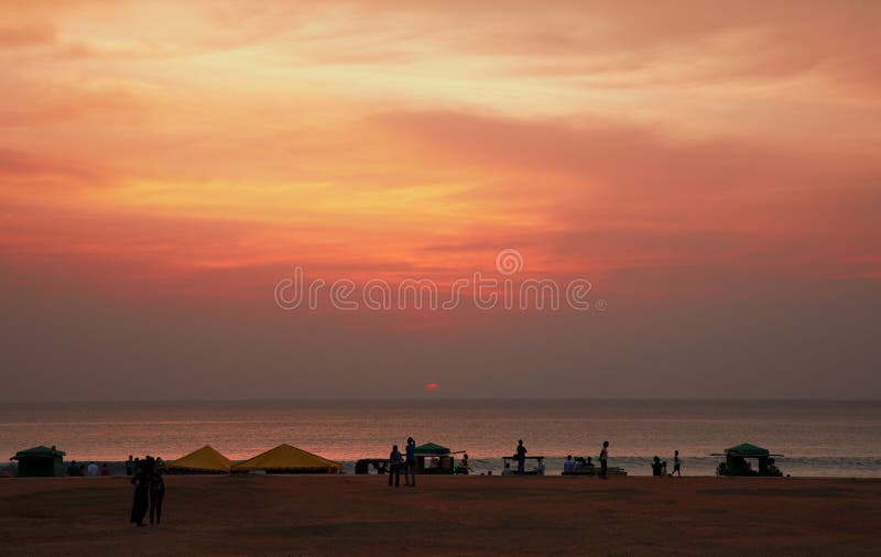 Sunset at the Beach in Colombo, Sri Lanka Stock Photo - Image of ocean ...