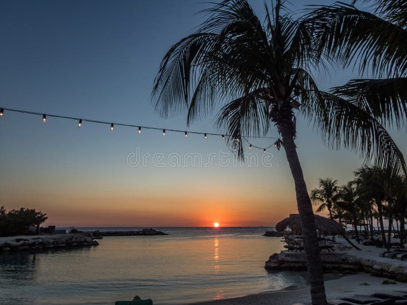 Sunset at the Beach Curacao Views Stock Photo - Image of beach ...