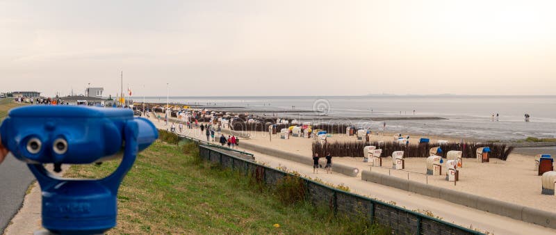 Sunset at the Beach of Cuxhaven, Germany. Editorial Image - Image of ...