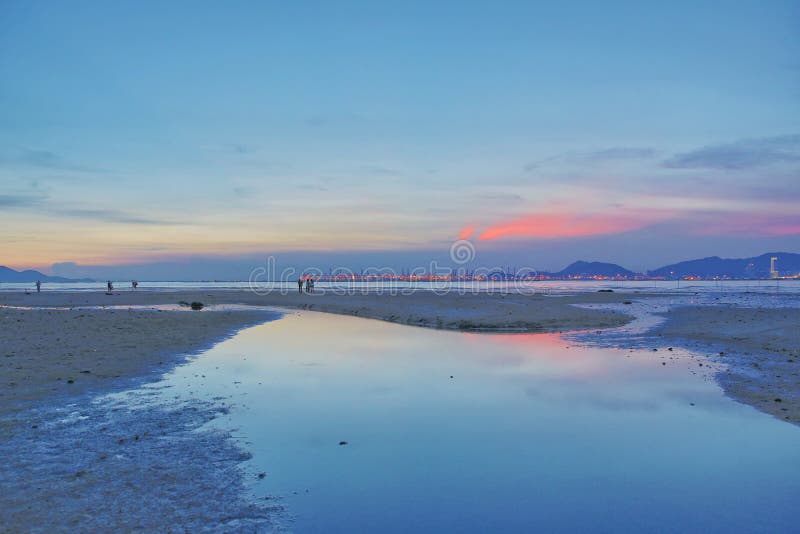 A Sunset Beach at Ha Pak Nai Stock Photo - Image of travel, print ...
