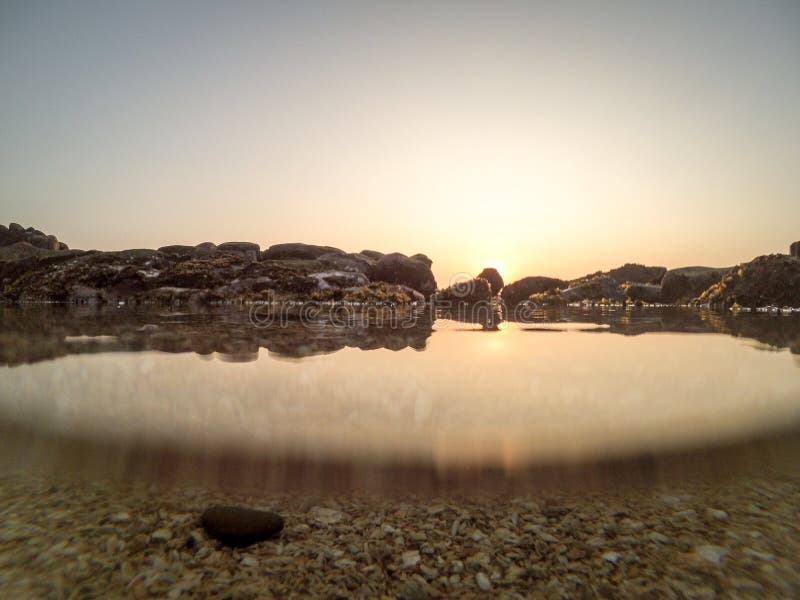 Half and half stock image. Image of water, beach, underwater - 125361575