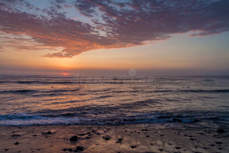 Sunset at the beach stock image. Image of skyscape, peruvian - 131716175