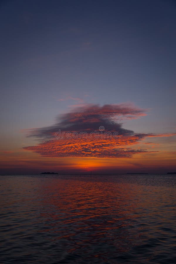 Sunset Beach Karimun Java stock photo. Image of night - 121895152