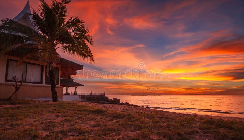 Sunset on the Beach of Koh Kho Khao Island in Thailand Stock Image ...