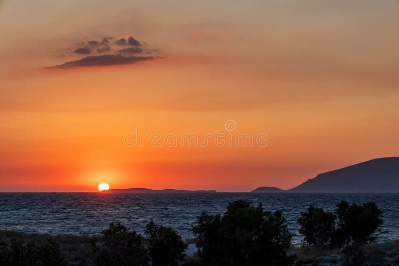 Sunset at the beach in kos stock image. Image of color - 269083785