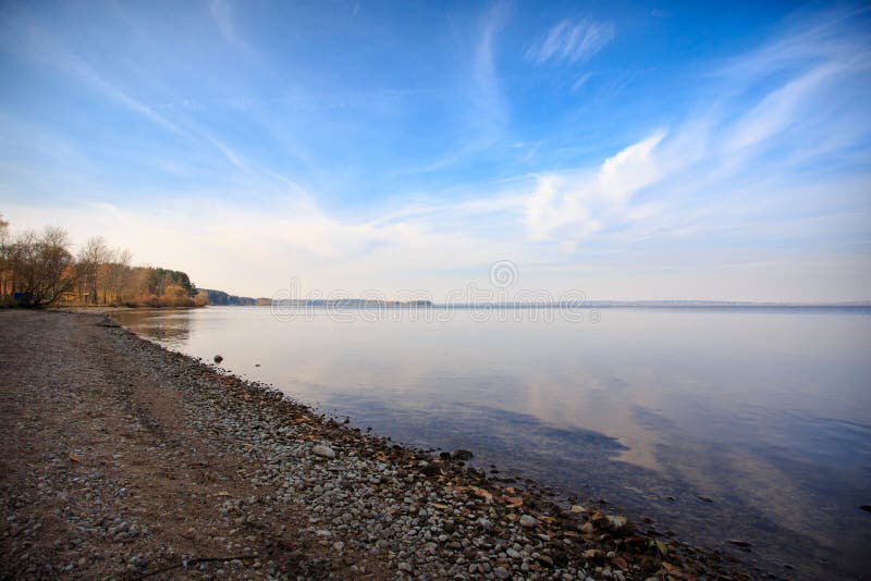 Sunset stock photo. Image of lakes, serene, idyllic, grass - 46506604