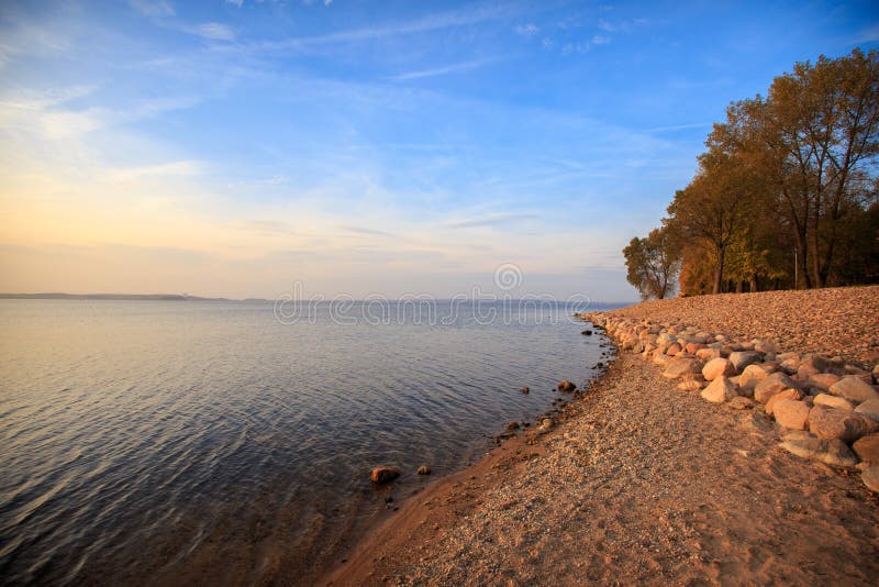 Sunset stock image. Image of horizon, scene, sand, dusk - 46506691