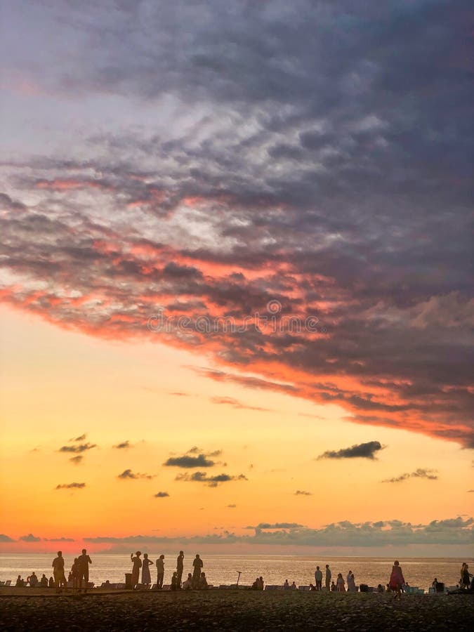 Sunset on the beach stock image. Image of sunset, morning - 284459455