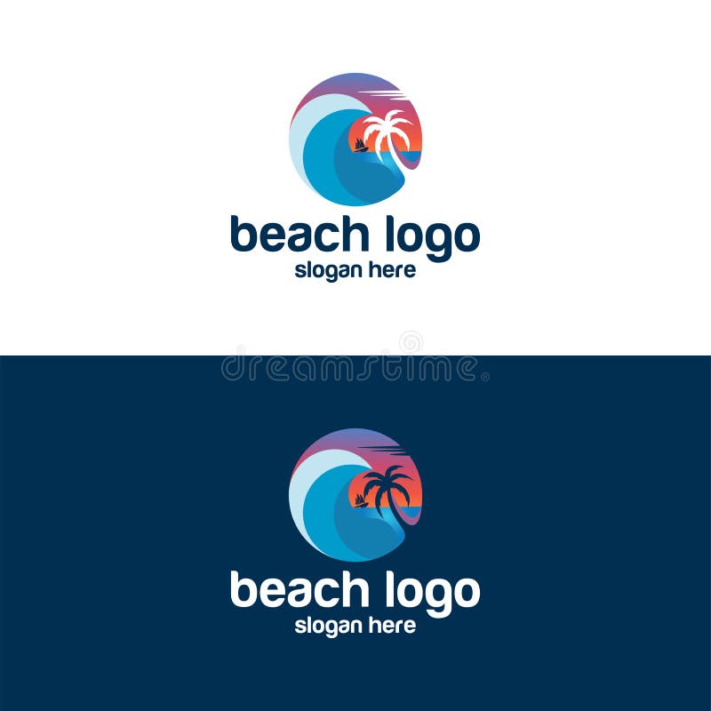 Sunset and Beach Logo,beach Logo Design and Tropical Island Stock ...